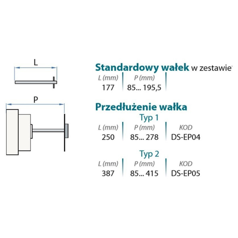 External handle IP 65 (shaft included) Size 0, 40A ... 250A